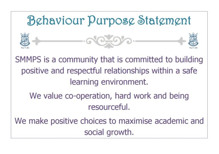 Behaviour Purpose Statement - St Mary MacKillop Primary School